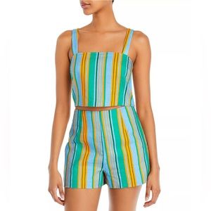 STAUD | Tops | Staud Rigina Linen Stripe Crop Top Ibiza Stripe Size 4 ...